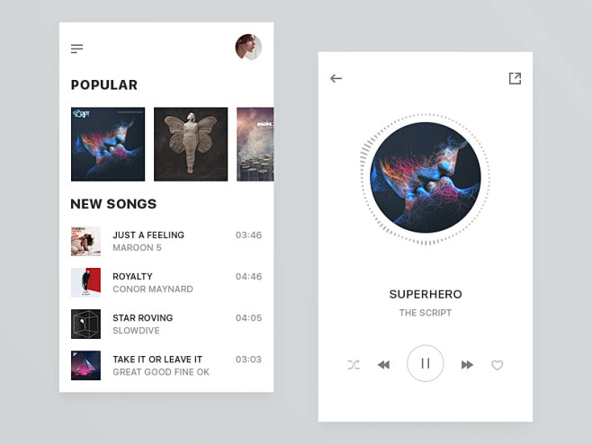 Music Player Demo by INNOCENCE LOST https://dribbble.com/shots/3231876 ...