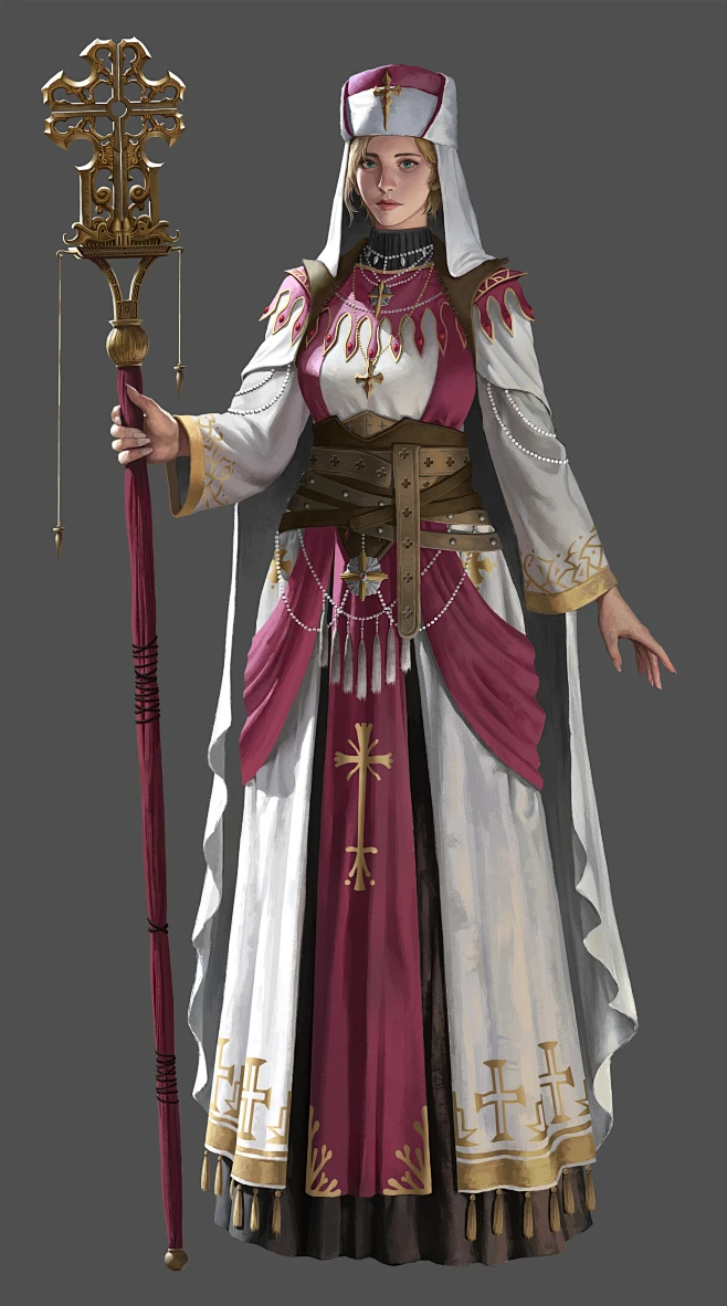 여 수녀 캐릭터 원화-花瓣网