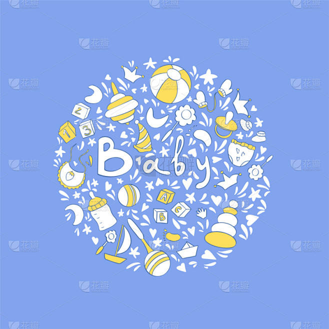 父母,婴儿,童年,绘画插图,举起手,新生儿,圆形,可爱的,绘制,布置