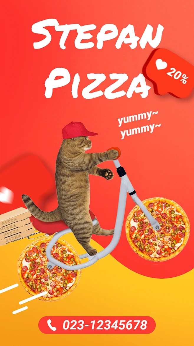Pizza Fast Food Delivery Fun Marketing Cutout Ecommerce Story素材-花瓣网