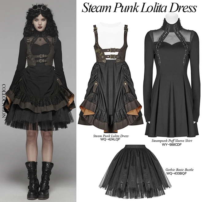 Steam Punk Lolita Dress With Lace-up Back : Shop the goth punk,Gothic ...