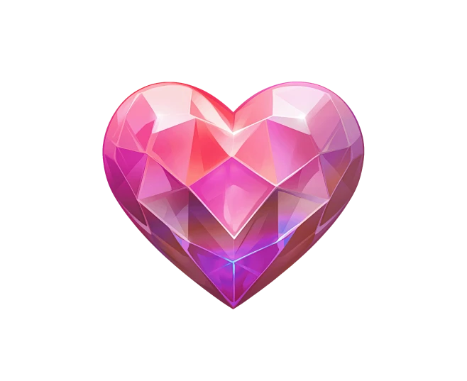 linje0489_Heart_shaped_diamond_icon_cartoon_style_game_icon_des ...