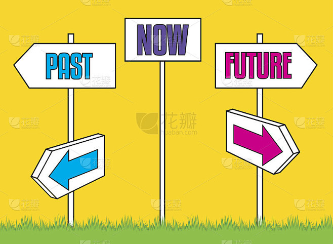 路标上写着现在，过去和未来