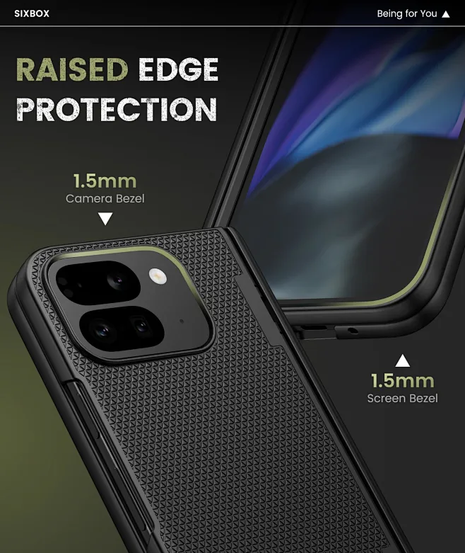 Amazon.com: SIXBOX for Google Pixel 9 Pro Fold Case with Screen Protector & Hinge Protection ...