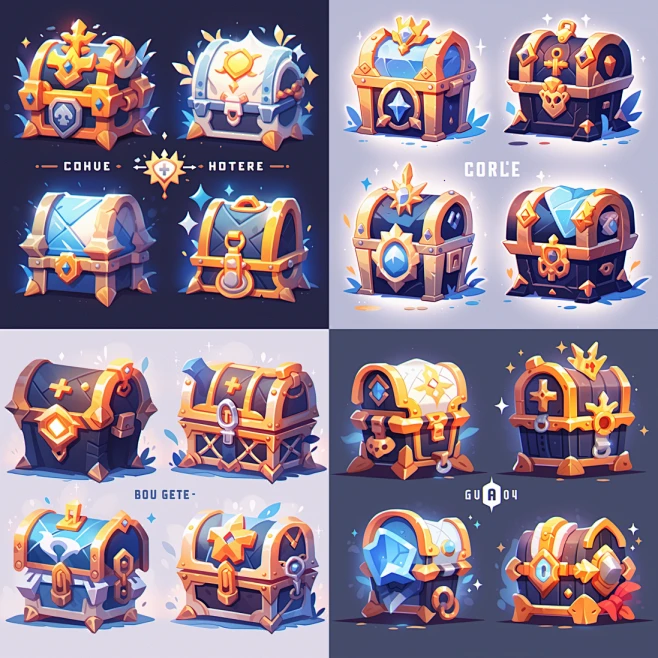 ciweituzi_a_set_of_4_closed_treasure_chest_as_a_UI_2d_icon_for ...