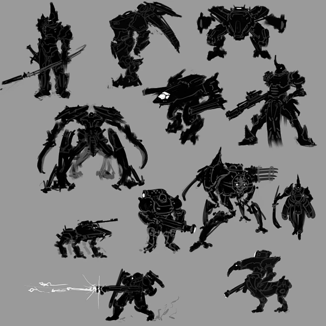 Mecha shapes by Raz42 on deviantART图片_剪影图片素材-花瓣网