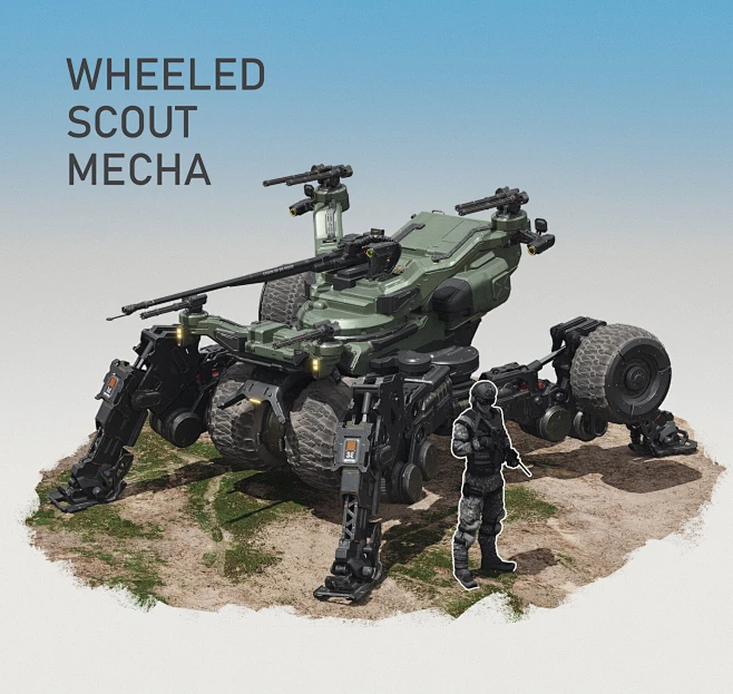 Wheeled Scout Mecha, Dmitriy Yakutin : Medium reconnaissance mech ...