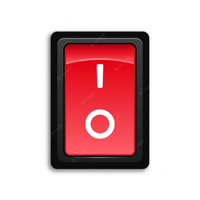 Red icon on and off toggle switch button.-花瓣网