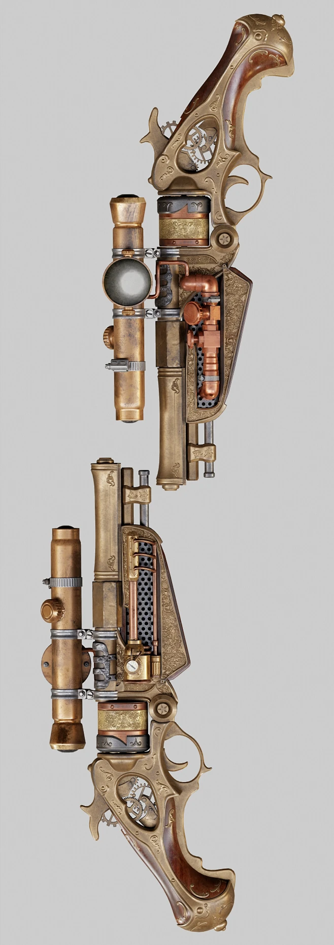Steampunk revolver-花瓣网