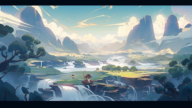In_the_middle_of_the_landscape_is_a_river_and_a_mountain_in_8d04e7d5 ...