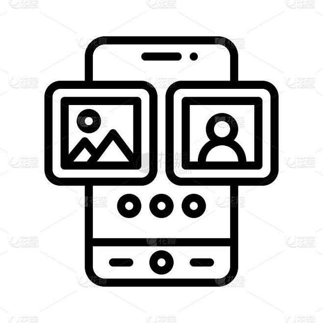 Photo App icon, Mobile application vector illustra