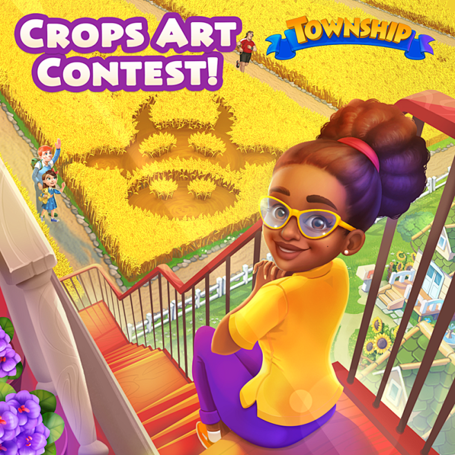 May be a cartoon of 3 people and text that says CROPS ART LOWNSHIPE CO