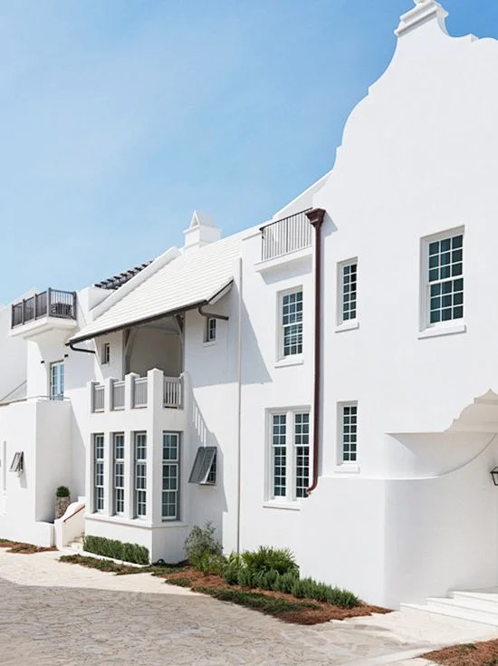 Alys Beach white stucco architecture with Dutch West Indies design on ...