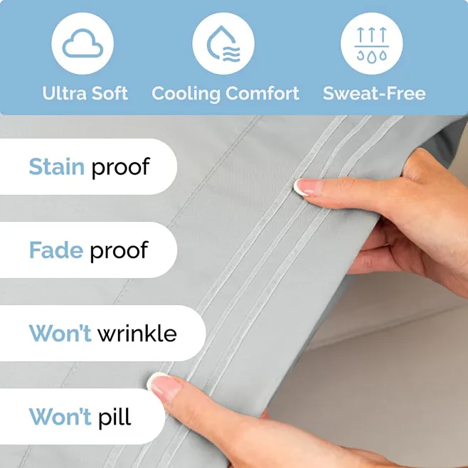 Extra Deep Pocket Sheets - 6 Piece Sheet Set - King Size Sheets Deep ...