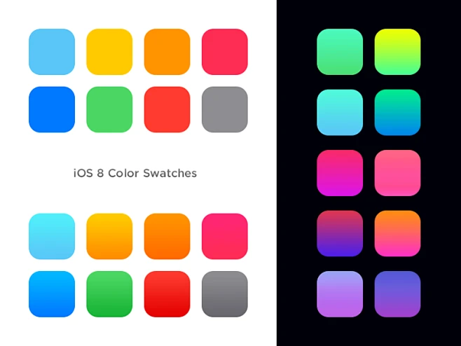 iOS 8 Color Swatches & gradients-花瓣网