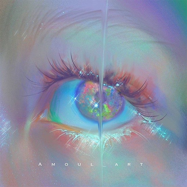 情绪感染！12张眼部特写插画作品