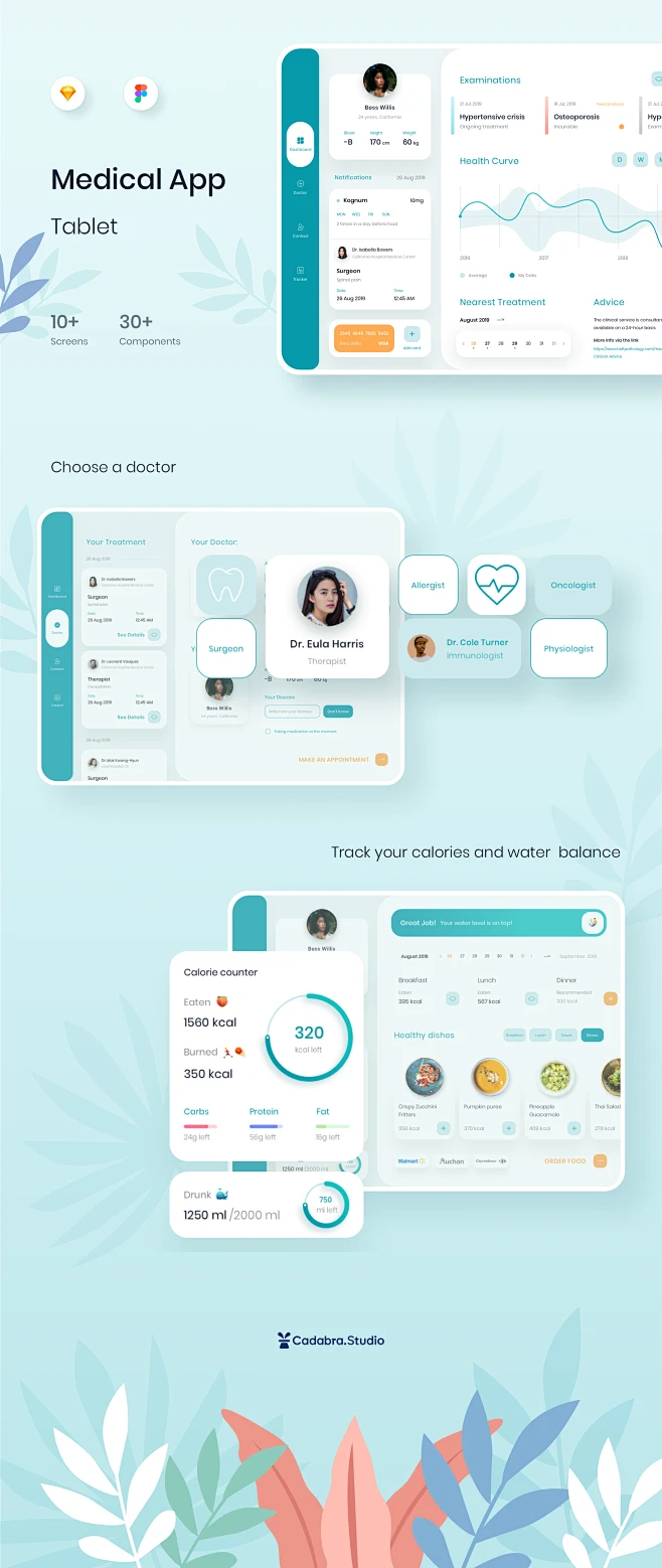 UI Kits : A convenient medical app for healthcare is available to ...