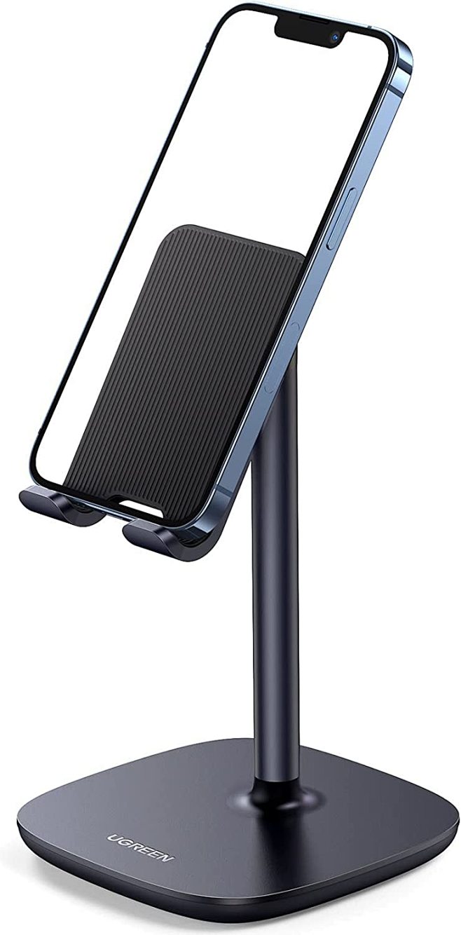 亚马逊：UGREEN 手机支架适用于桌面可调节手机支架铝制加重底座兼容 iPhone 13 Pro Max 12 11 SE XS XR 三星 ...