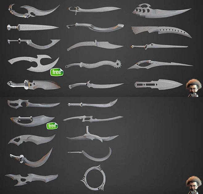 西方 欧洲中世纪 武器 双手、单手武器 短剑 匕首 弯刀 战斗兵器 骑士战士装备-花瓣网