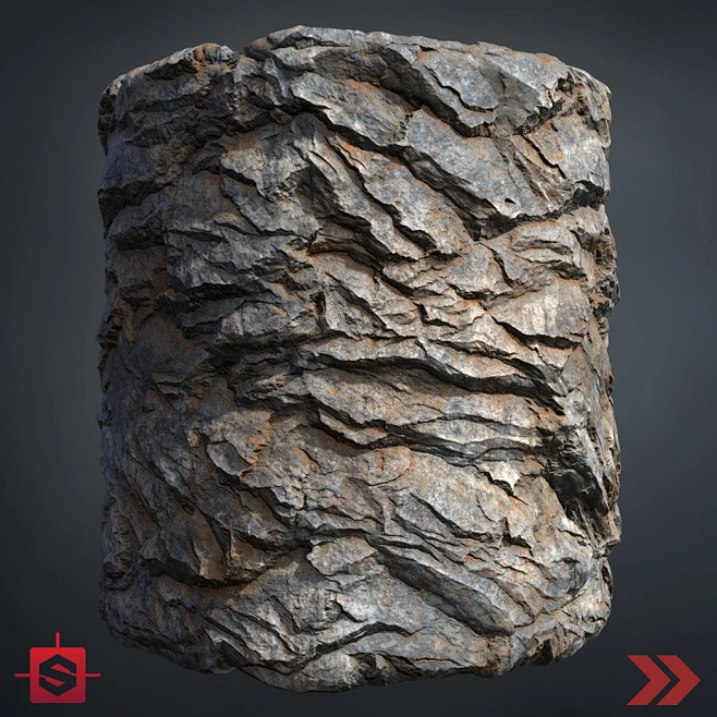 PBR Procedural Rock Wall Material Study 02, Joshua Lynch : Material study of a rock wall created ...
