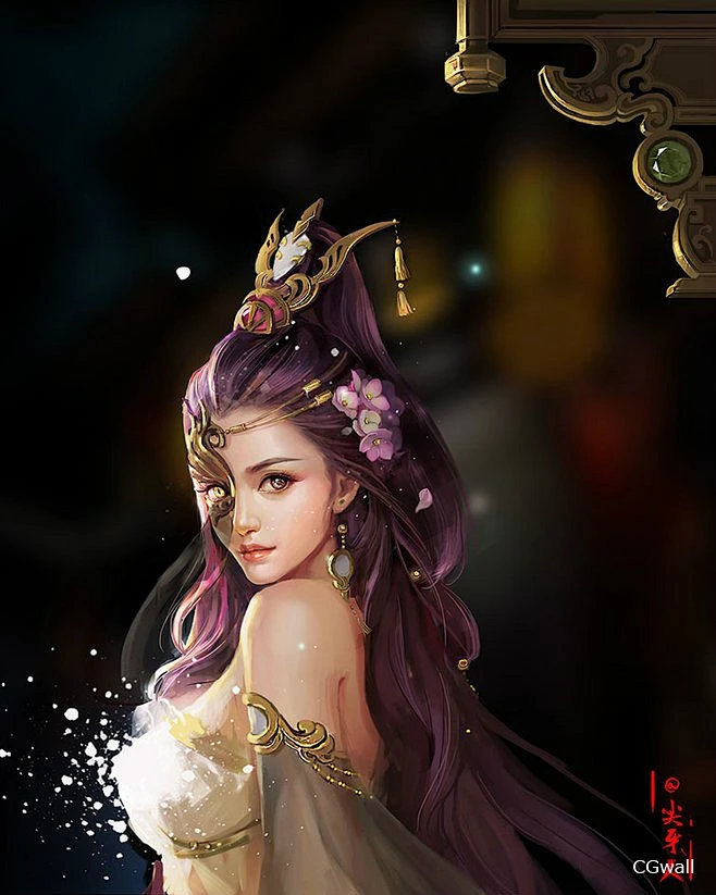 惊艳古风美女原画头像_CGwall游戏原画网站-花瓣网