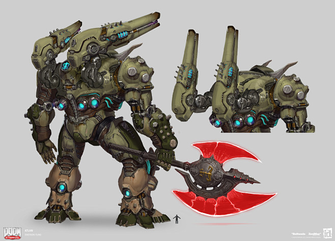 DOOM Eternal - Atlan, Emerson Tung : Concept design for the Atlan mechs ...