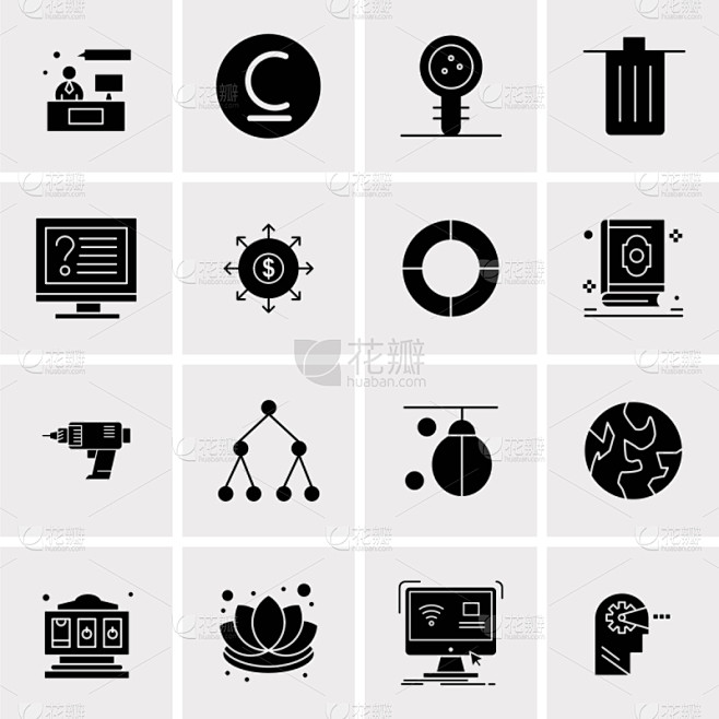 set 16 universal icons business