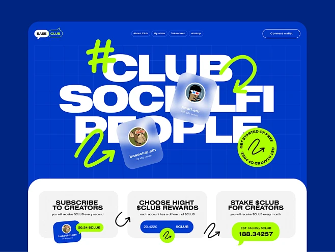 SocialFi club Landing page design by Kris Anfalova on Dribbble-花瓣网