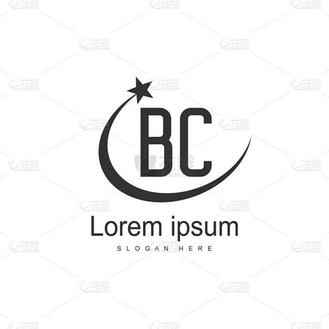 字母徽标 bc 模板矢量设计