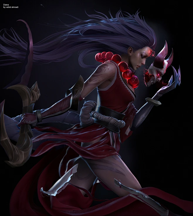 Diana League of legends, vahid ahmadi (3d) | vahidahmadi2050 | CGSociety Forums : Title: Diana ...