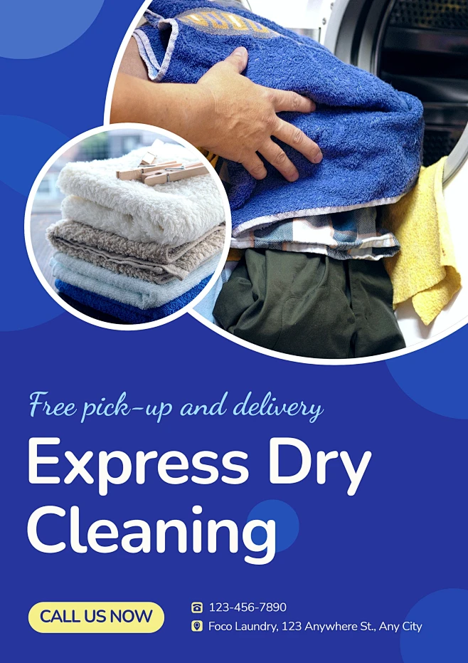 Laundry Dry Cleaning Services Promo Advertising Poster素材-花瓣网
