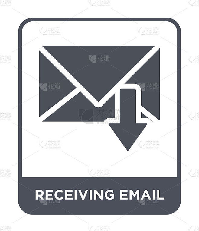 receiving email icon vector on white background, r
