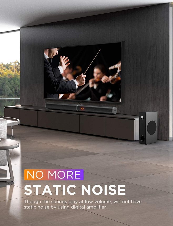 Amazon.com: Bomaker 190W 2.1 TV Soundbar with Subwoofer, 125dB, 6 EQ ...