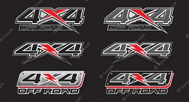 4x4 off road logo for 4 wheel drive truck and car graphic vector on ...