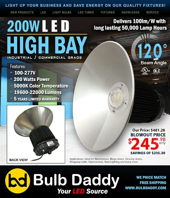 Check out Bulb Daddy's LED High Bay - delivers 100lm/W with long ...