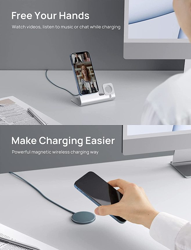 Amazon.com: JSAUX Magnetic Wireless Charger Compatible with MagSafe ...