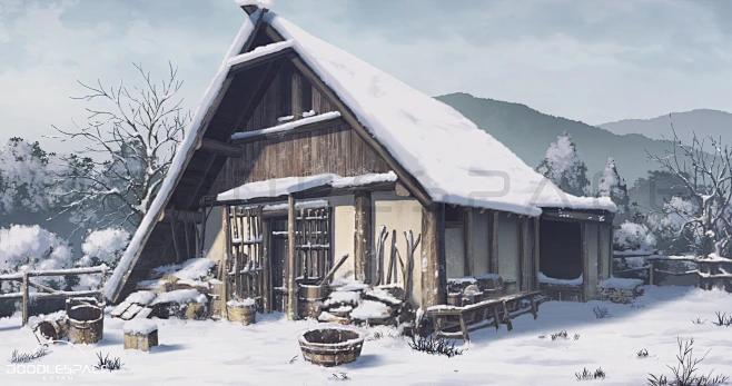 Medieval House - Winter图片_动画场景图片素材-花瓣网
