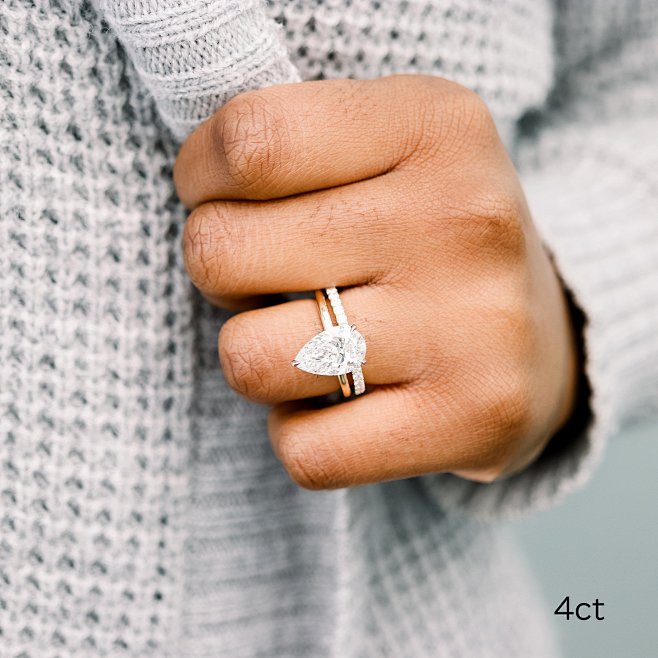 4-carat-pear-lab-diamond-soliltaire-engagement-ring-with-wedding-band-two-tone-yellow-gold-and ...
