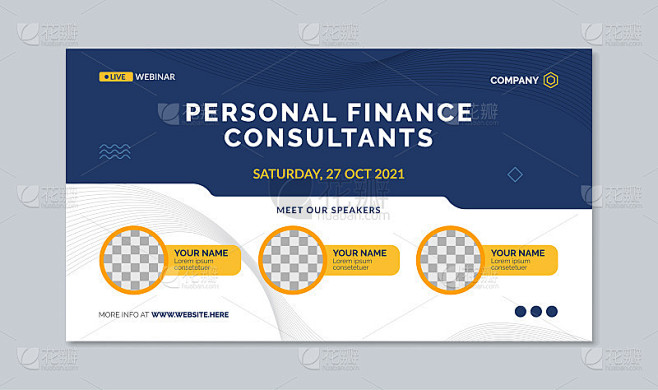 Personal finance consultants webinar banner templa