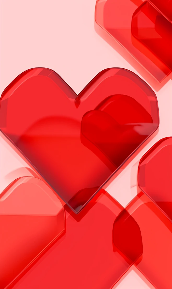 valentines day red triangle heart 3d heart seamless pattern by nimbus ...