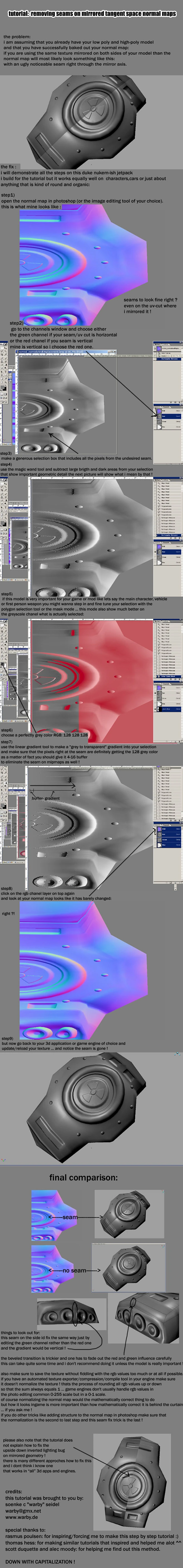 tutorial: fixing mirrored normal map seams - Polycount Forum-花瓣网