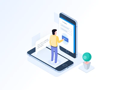 OTP authentication illustration-花瓣网