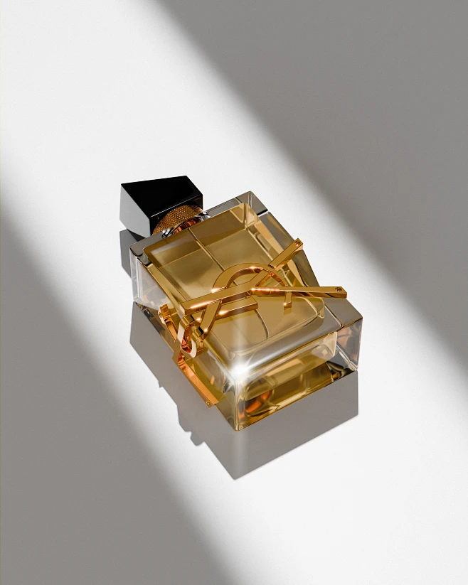 yves saint laurent ysl perfume Fragrance 3D 3d modeling 3D Rendering visualization product CGI-花瓣网