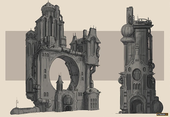 KB3D Steampunk, Sebastian Luca : Steampunk designs done for Kitbash3D