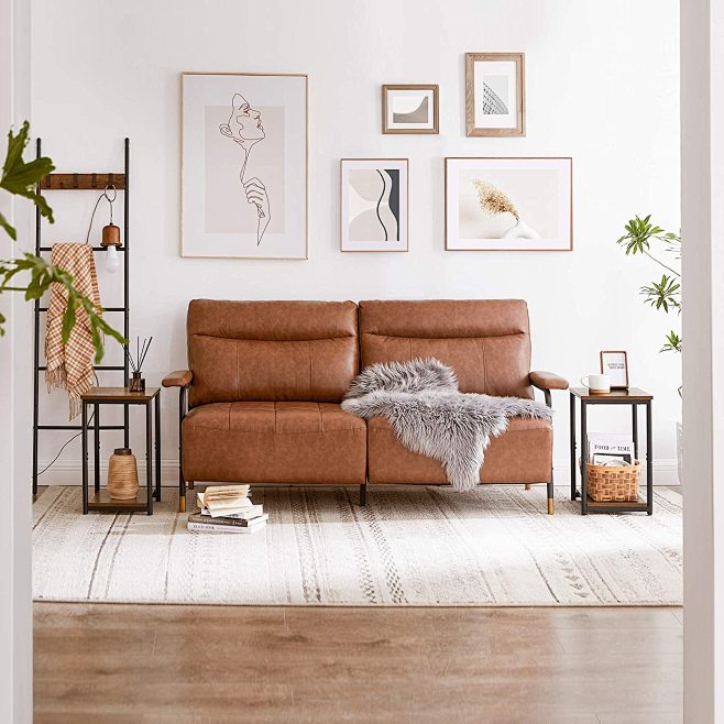 Amazon.com: VASAGLE End Tables Set of 2, Side Tables with Storage Shelf ...