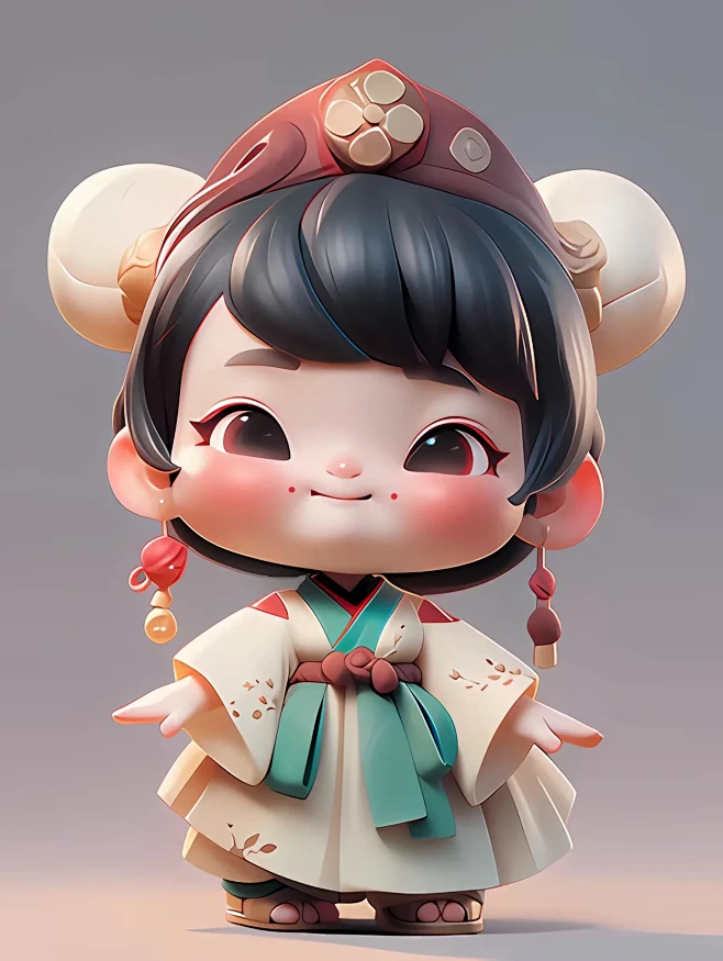 Blind Box Style Girl fullbody, chibi, Chinese Peking Opera elements ...