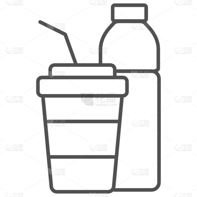 行业icon矢量线性扁平-饮料