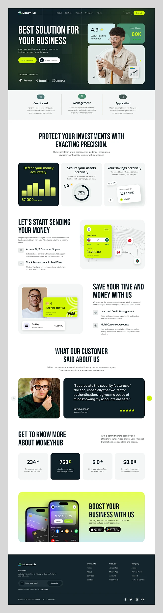 由 Sajibur Ra hman 为 Dribbble 上的 Arobix Design 设计的金融科技网站-花瓣网
