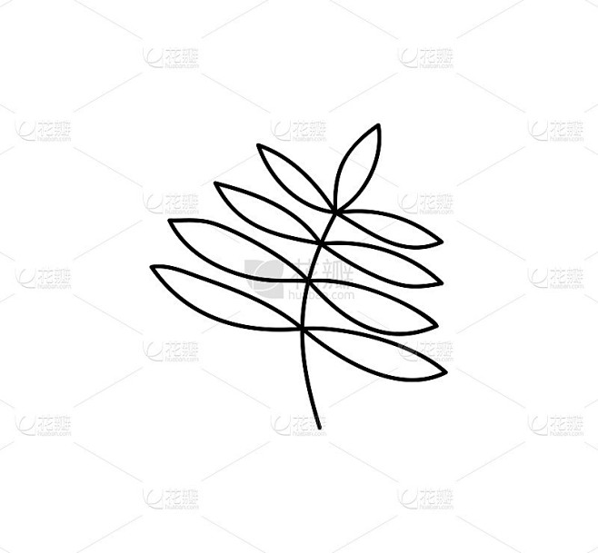 Spring Leaf Outline Vector line图标。涂鸦春天概念简约风格插图儿童书籍