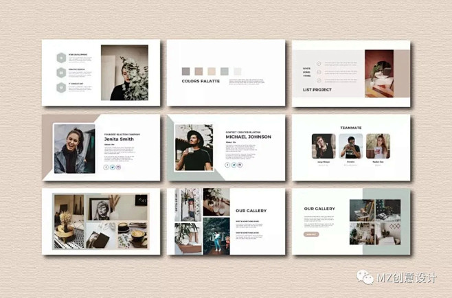 PPT模板 | 极简约INS风贴图布局幻灯片模板【免费】 : 关注我们，为您分享更多优质设计资源素材包内容40页，PPT和PPTX两种格式，源 ...